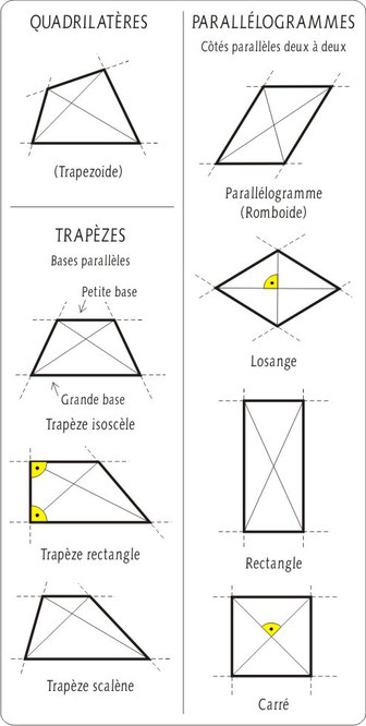 Les diagonales et médianes des quadrilatères : synthèse – Enseignement ...